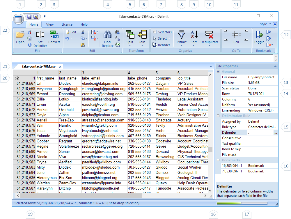 Delimit Handle Large CSV Delimited Data Files
