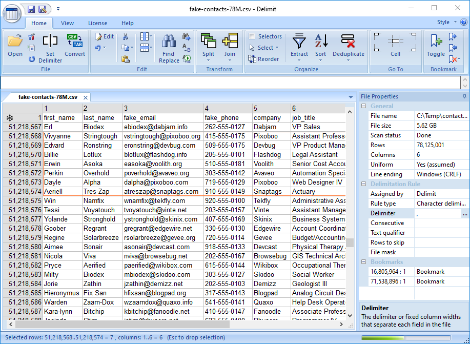 Delimit - Manage big CSV files